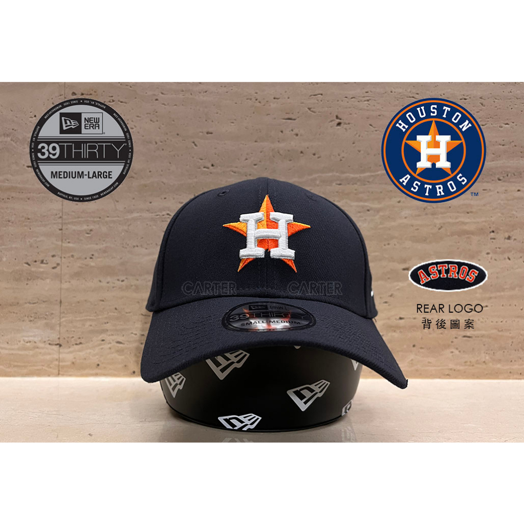 New Era x MLB Houston Astros 39Thirty 美國職棒休士頓太空人深藍全封彈性伸縮帽 | 蝦皮購物