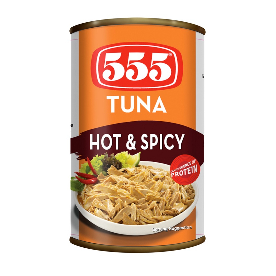 【苡琳小舖】 555 TUNA HOT&SPICY 油漬辣味鮪魚 155g 罐頭 即食料理 登山露營 宵夜麵食 點心披薩 | 蝦皮購物