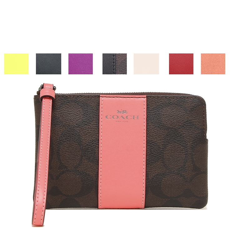 【美麗小舖】COACH 58035 CS602 CW854 防刮老花PVC塗層帆布 零錢包 手拿包-全新真品現貨在台 | 蝦皮購物