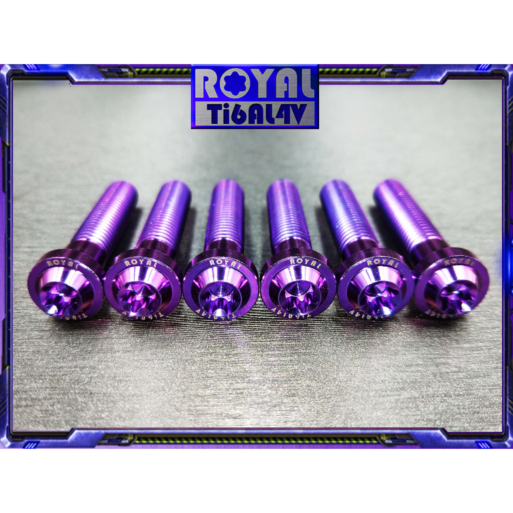 【瘋螺絲】ROYAL鈦合金螺絲★M10*50F P1.5 64正鈦螺絲★CNC鍛造內梅花.內星型螺絲★皇家紫 | 蝦皮購物