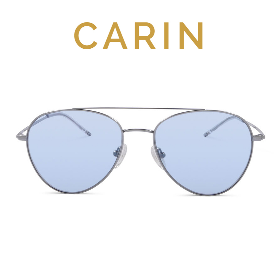 韓國 CARIN 太陽眼鏡 GEMMA C3 (銀) 藍鏡片 防彈少年團 同款 墨鏡【原作眼鏡】 | 蝦皮購物