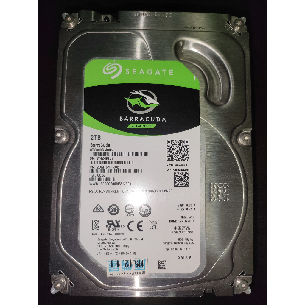 【故障品】Seagate ST2000DM006 2TB HDD 硬碟 3.5吋 壞軌 警告 | 蝦皮購物