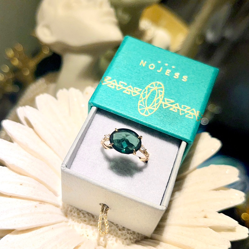 日本專櫃品牌輕珠寶Nojess極致美古典稀有絕版限定款歐式復古華麗金龜墨綠寶石N+黃k金10k金 輕奢宮廷戒子戒指尾戒 | 蝦皮購物