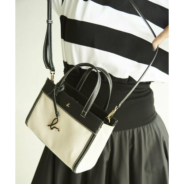 DoReFe |預購 日本限定 agnes b 皮革x帆布 拼接 包 托特包 手提包 肩背 附小零錢包 | 蝦皮購物