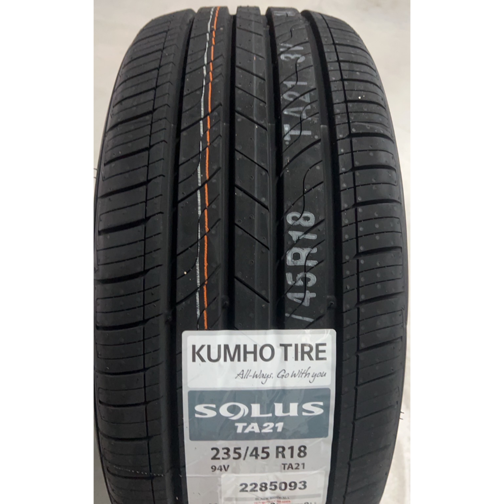 全新輪胎 KUMHO 錦湖 235/45-18 TA21 耐磨指數540 濕地抓地力A靜音胎 韓國製 四條送定位 完工價 | 蝦皮購物