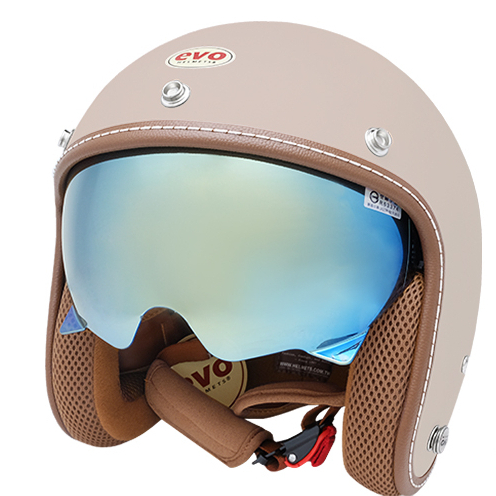 EVO 安全帽 CA-312s 復古帽 艾莉莎 ALISA 內墨鏡 櫻花奶 半罩 全拆洗 正版授權 | 蝦皮購物