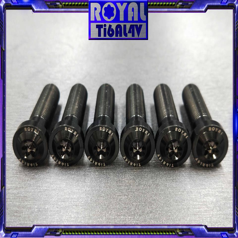 【瘋螺絲】ROYAL鈦合金螺絲★M12*50F P:1.25 TL500 改裝避震器 64正鈦螺絲★CNC鍛造★帝王黑 | 蝦皮購物