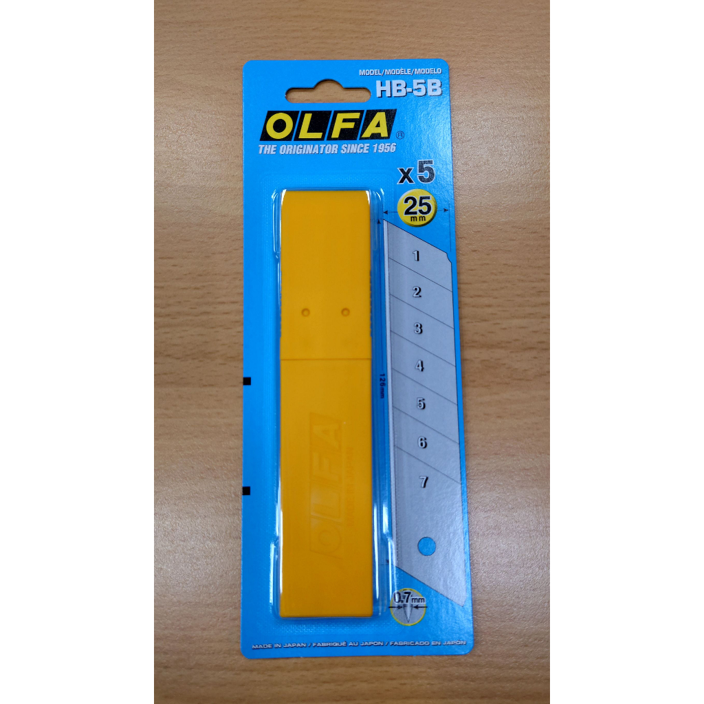 OLFA 美工刀片 HB-5B 銀刃 25mm寬 一盒5片 (含稅) | 蝦皮購物
