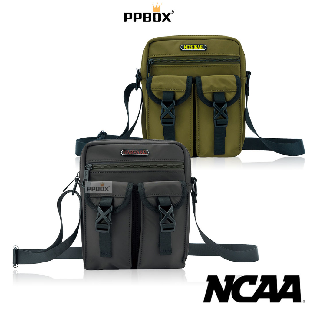NCAA 工裝風雙口袋 側背包 73251709 露營風 斜背包 小廢包 手機包 小方包 PPBOX | 蝦皮購物
