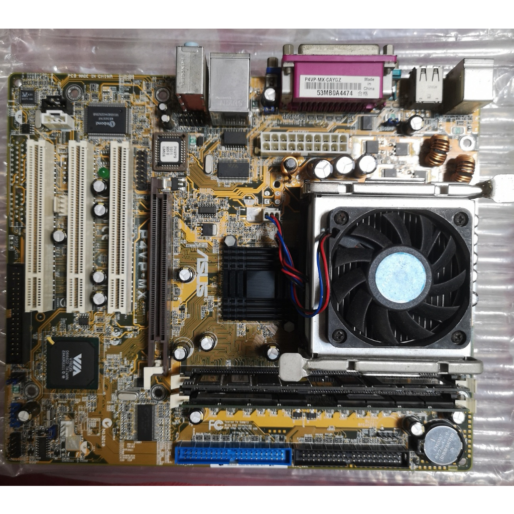 ASUS P4VP-MX ,SOCKET478 ,AGP,DDR1, 主機板 !包含 CPU,風扇,記憶體 !現貨!! | 蝦皮購物