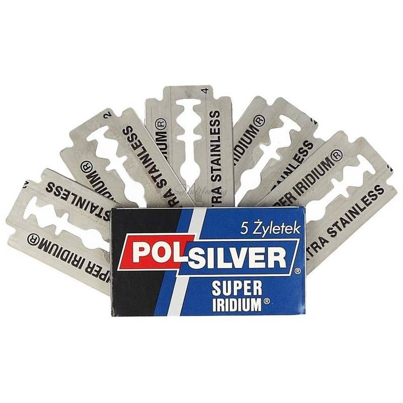 俄羅斯 Polsilver / iridium Super 神之刀片 傳統老式雙面雙刃安全刮鬍刀片5片盒裝 | 蝦皮購物