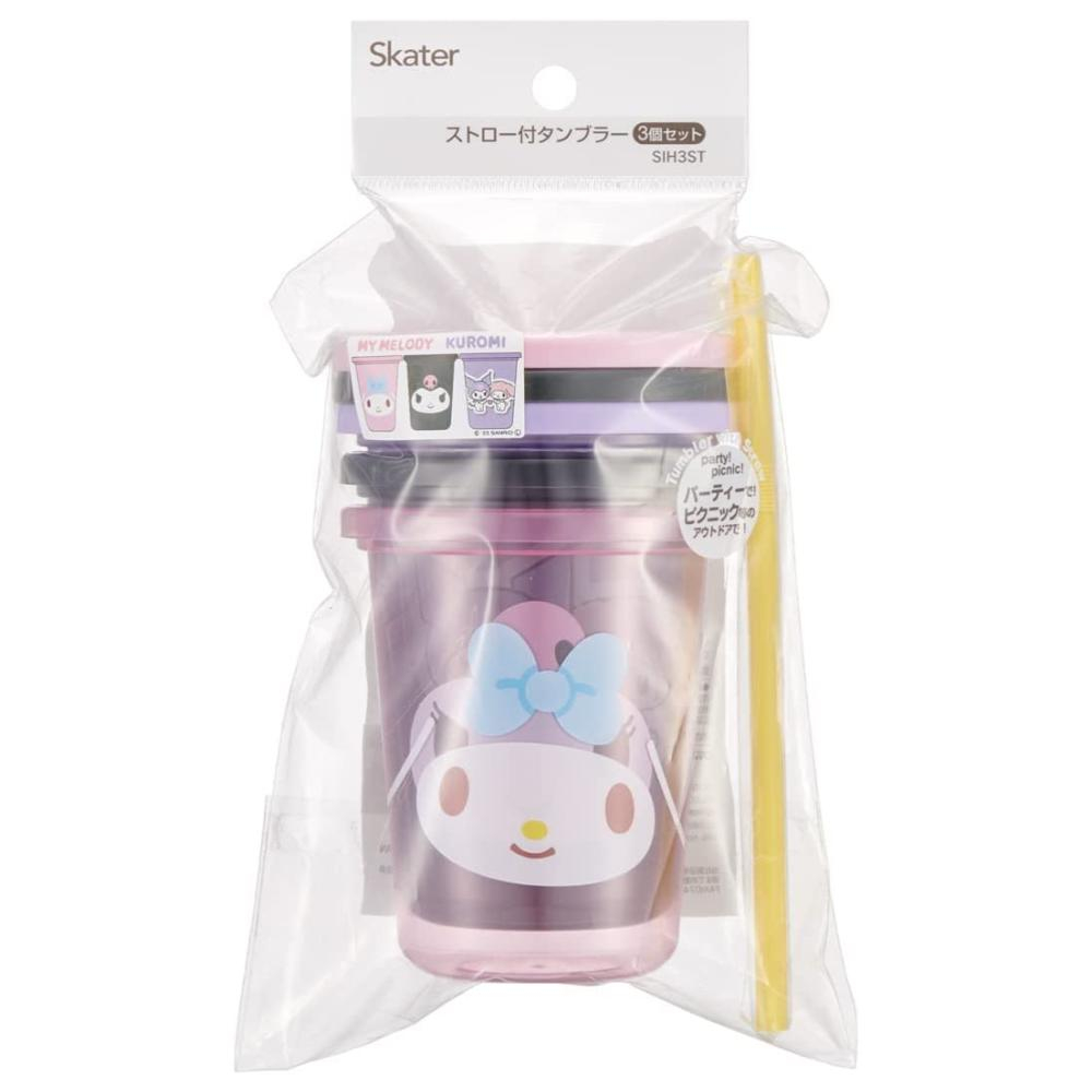 日本 美樂蒂 &庫洛米 3入 兒童 塑膠 吸管 水杯 (SIH3ST/320ML) 日本製 (8168) | 蝦皮購物