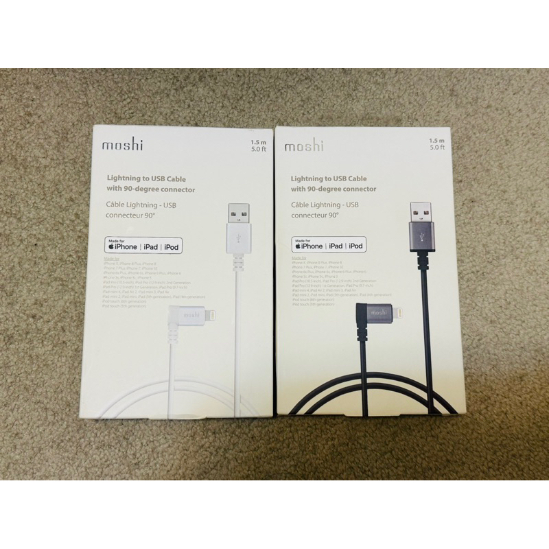 moshi 90度彎頭Lightning to USB 傳輸線(1.5m) （全新） | 蝦皮購物