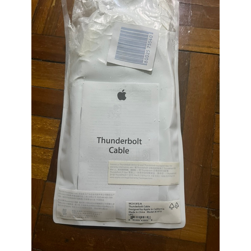 Apple Thunderbolt Cable Apple原廠 Thunderbolt 傳輸線 Model A1410 | 蝦皮購物