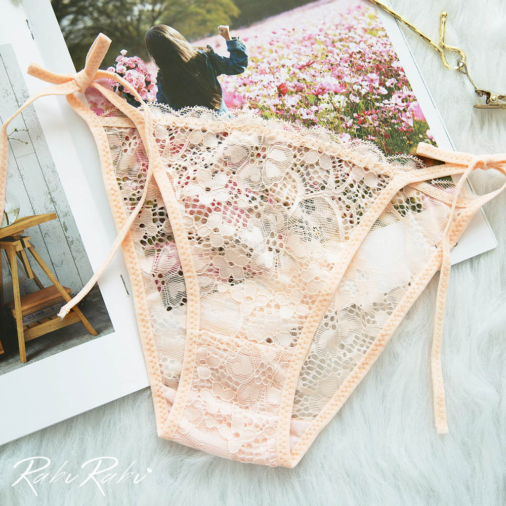 【Rabu Rabu】仙氣飄飄 性感綁帶蕾絲內褲 P049 (粉) | 蝦皮購物