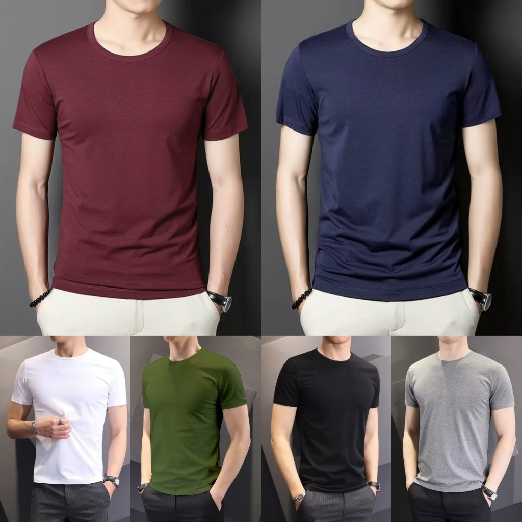 純色素色男士短袖t恤【M-5XL】短袖T恤男 休閒寬鬆百搭圓領短袖上衣 大尺碼內搭打底衫 潮流ins時尚潮牌學生上衣短t | 蝦皮購物