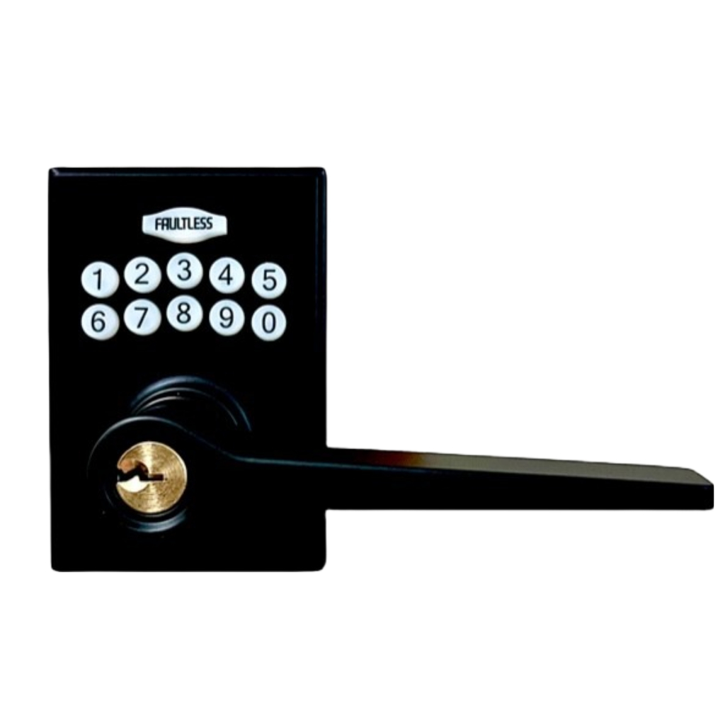 【FAULTLESS 加安】 KL-308P KL308P 門鎖 電子鎖 黑色 銀色 按鍵式電子鎖 水平把手 代客安裝 | 蝦皮購物