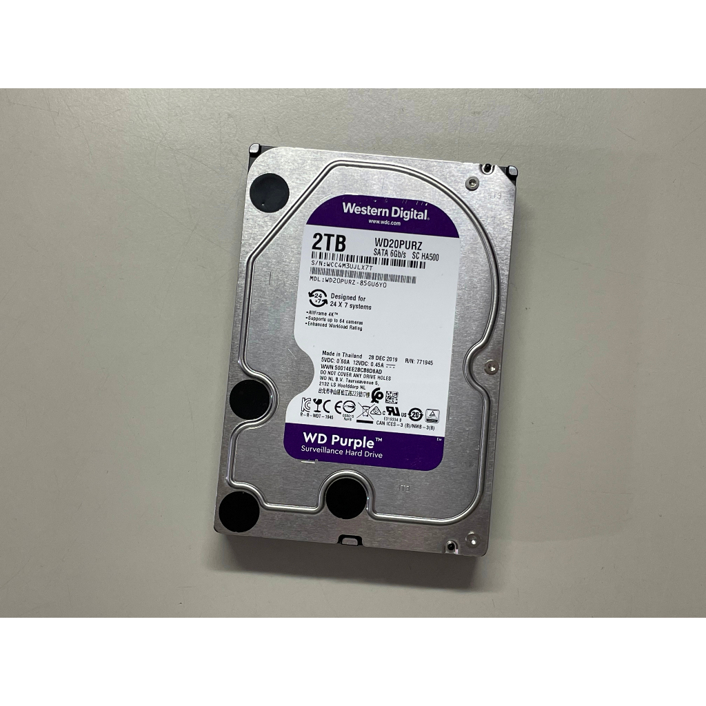 Western Digital WD 紫標 2TB WD20PURZ SATA3 5400轉 64MB 監控系統 硬碟 | 蝦皮購物