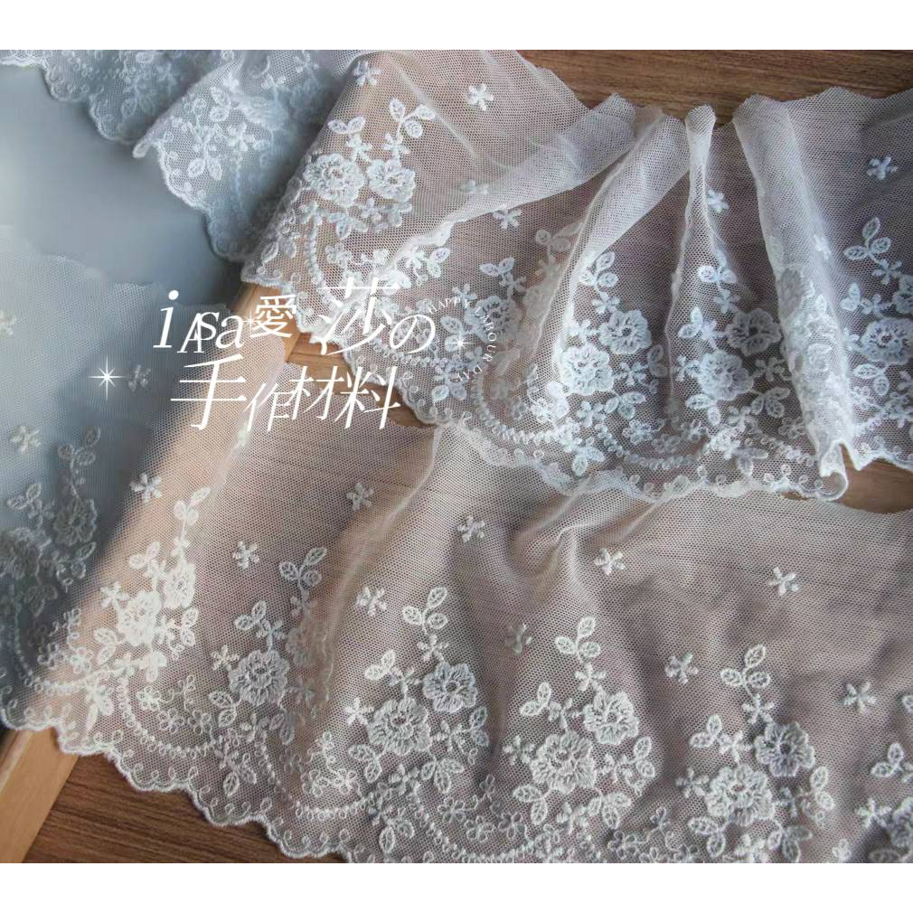 《iAsa愛莎の》手作材料 手工DIY服裝輔料/日單蕾絲刺繡/花朵網紗刺繡花邊cm | 蝦皮購物