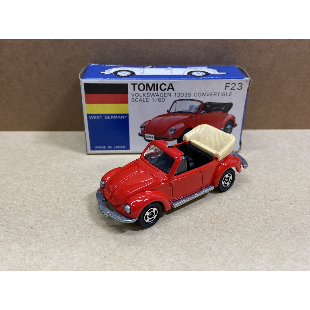 Tomica 日本製 藍盒 no.F23 VOLKSWAGEN 1303S CONVERTIBLE 敞篷車 金龜車 絕版 | 蝦皮購物