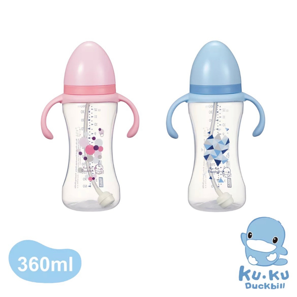 【kuku酷咕鴨】幾何視界PP寬口成長奶瓶-360ml | 蝦皮購物