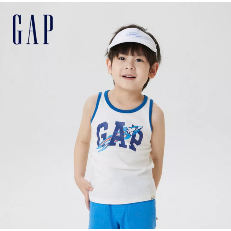(二手）Gap 男幼童 Logo/印花圓領背心 布萊納系列-白色（100cm/3y) | 蝦皮購物