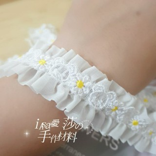 《iAsa愛莎の》手作材料 日單雙邊褶皺風琴小熊花朵刺繡花邊diy服裝童裝家居裝飾輔料 | 蝦皮購物