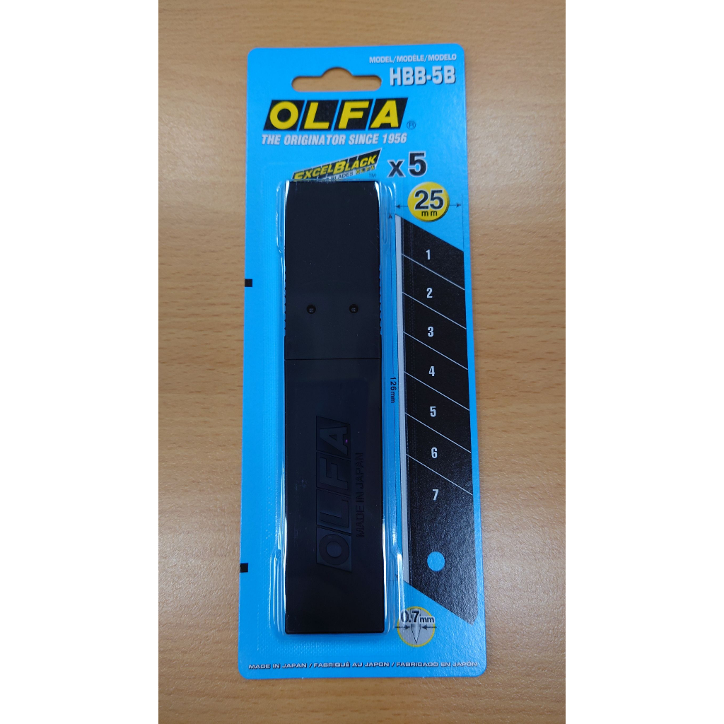 OLFA 美工刀片 HBB-5B 黑刃 25mm寬 一盒5片 (含稅) | 蝦皮購物