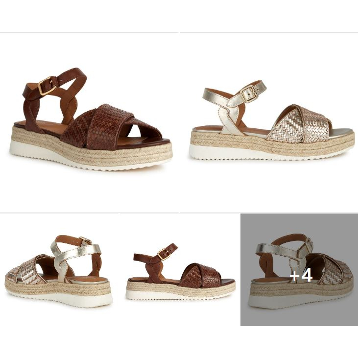 GEOX EOLIE ESPADRILLES 會呼吸的鞋 輕便 舒適 透氣 涼鞋 厚底 皮革 亞麻 女款 | 蝦皮購物