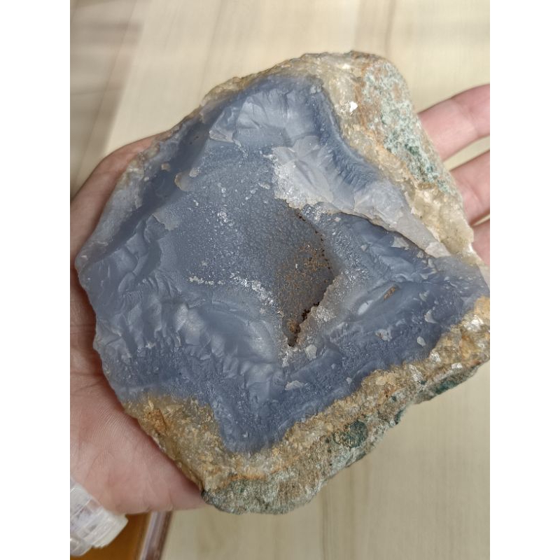* 土耳其藍玉髓 原礦 390g 無拋光無打磨 帶原皮 瑪瑙 把玩 消磁 擺飾 | 蝦皮購物