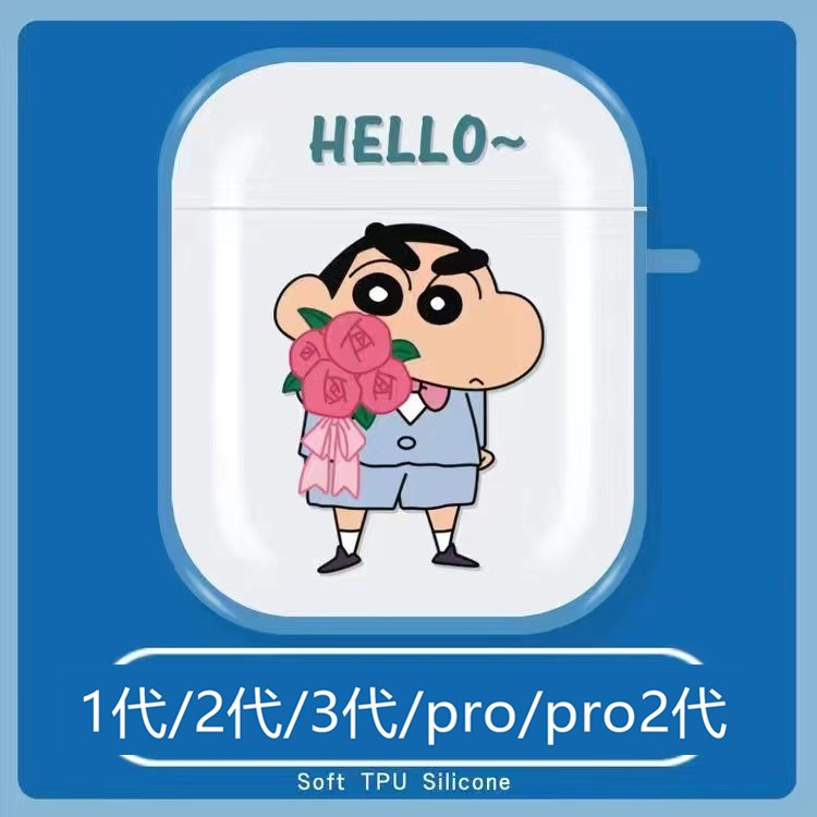 蠟筆小新airpods Pro 1代 2代 保護套 防摔 Airpods 3代 保護套 透明 情侶 卡通 藍牙耳機保護殼 蝦皮購物