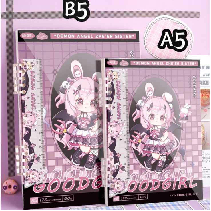 【活頁本】折耳妹妹少女心A5B5小惡魔活頁本筆記本 | 蝦皮購物