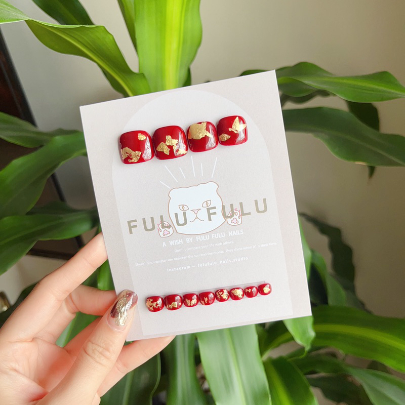 《Fulu Fulu Nails》現貨手工穿戴甲 手工甲片 足部美甲 金箔美甲 成品穿戴甲 高級小眾 反覆使用 高級感 | 蝦皮購物