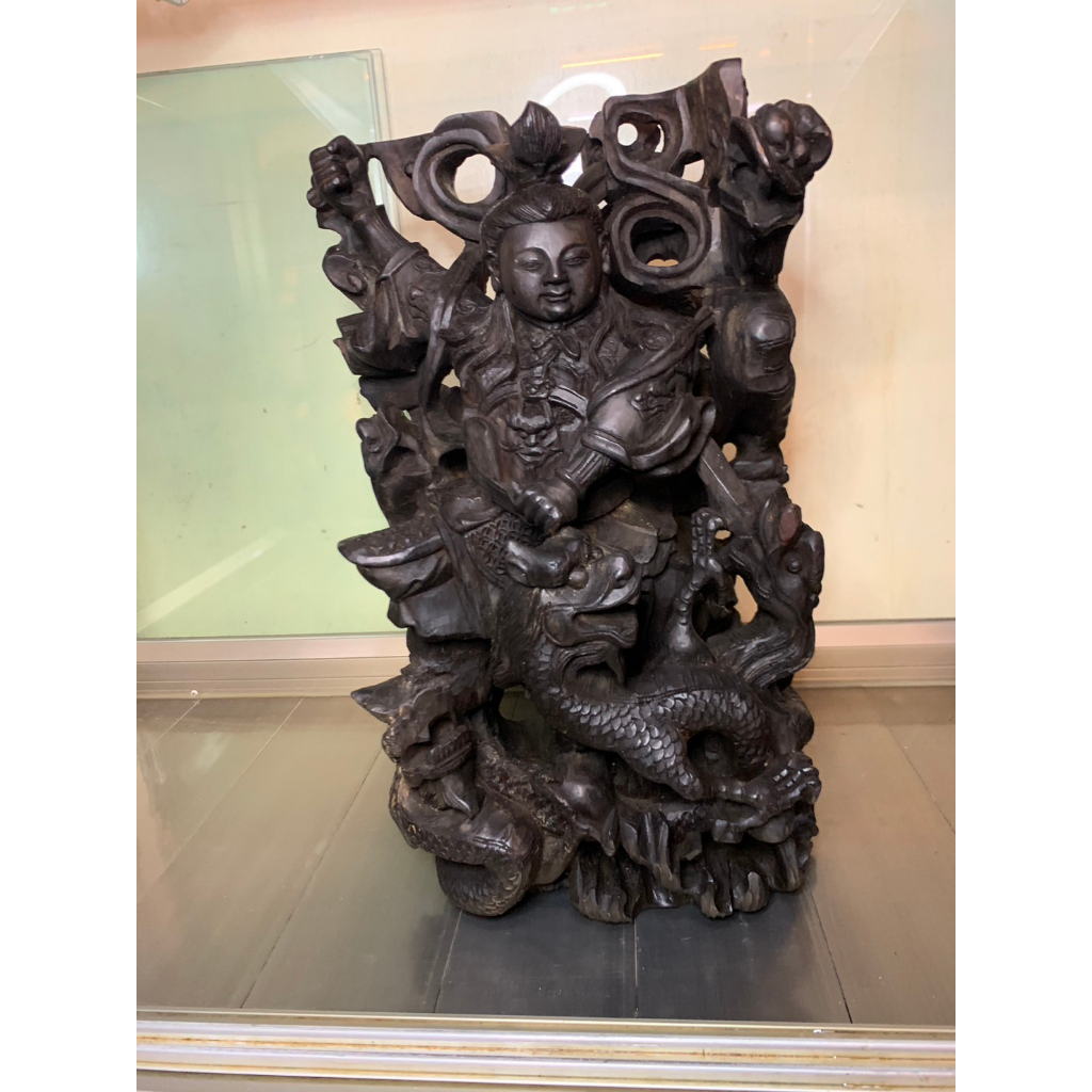 中正擺件推薦 W2201-4 木雕三太子 擺件 實木佛像雕刻木質家居供奉工藝品 | 蝦皮購物