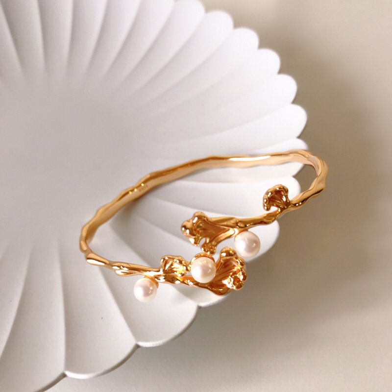 LazyBee 設計師款珍珠浪花925純銀手鐲 手環 手鍊 現貨金 | 蝦皮購物