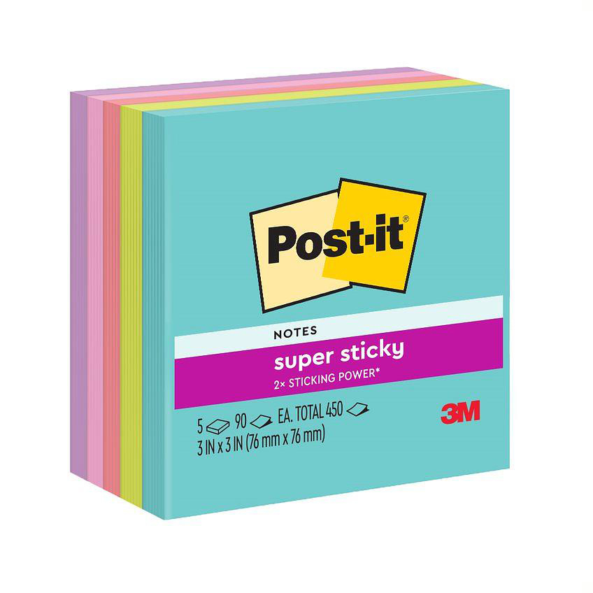 Post-it 3M 狠黏便條紙 五色紙磚 (654-5SS系列) 便利貼 便條貼 MEMO【久大文具】0147 | 蝦皮購物