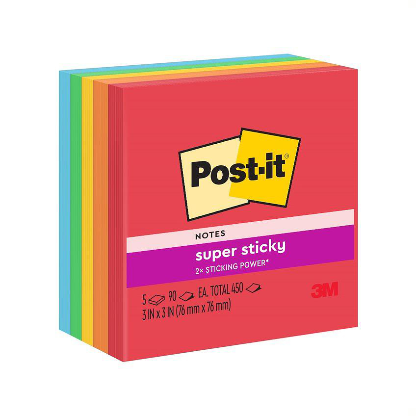 Post-it 3M 狠黏便條紙 五色紙磚 (654-5SS系列) 便利貼 便條貼 MEMO【久大文具】0147 | 蝦皮購物