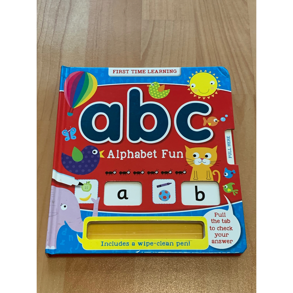 First Time Learning abc alphabet fun 英文字母 可擦拭 練習遊戲書 | 蝦皮購物