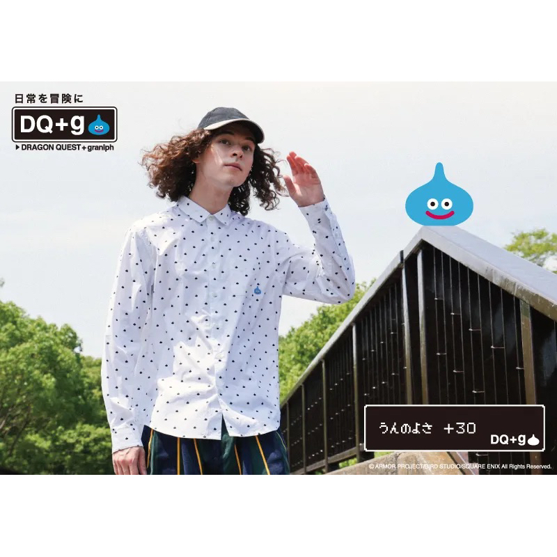 【現貨】Graniph X 勇者鬥惡龍 滿版史萊姆襯衫 刺繡點點長袖上衣 ドラゴンクエスト DQ+g スライム | 蝦皮購物