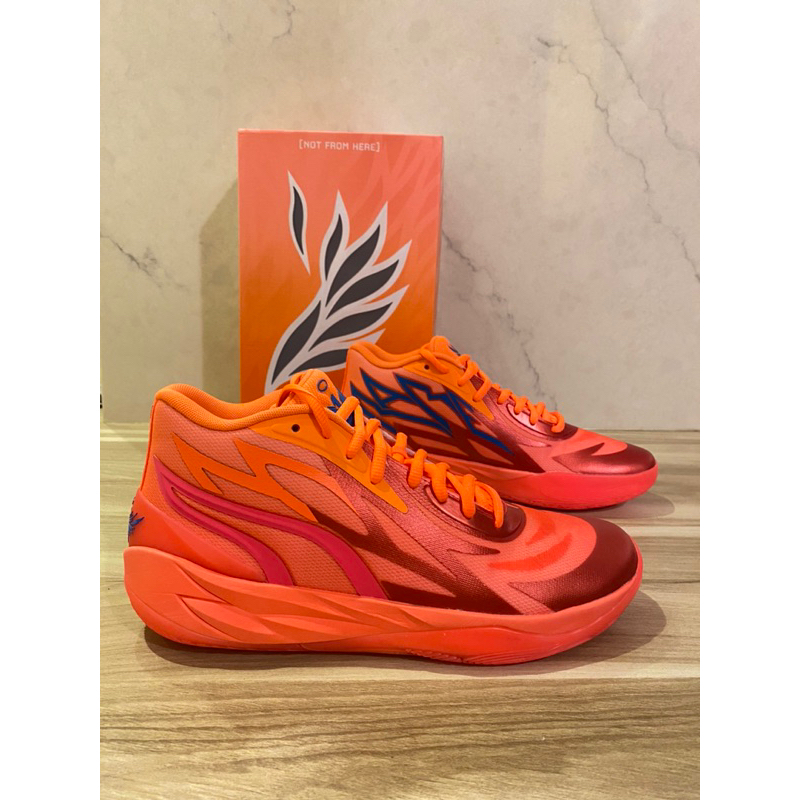 Puma MB2 LeMelo Ball 橘色籃球鞋 翅膀 男鞋 二代 二手穿一次 37644201 | 蝦皮購物