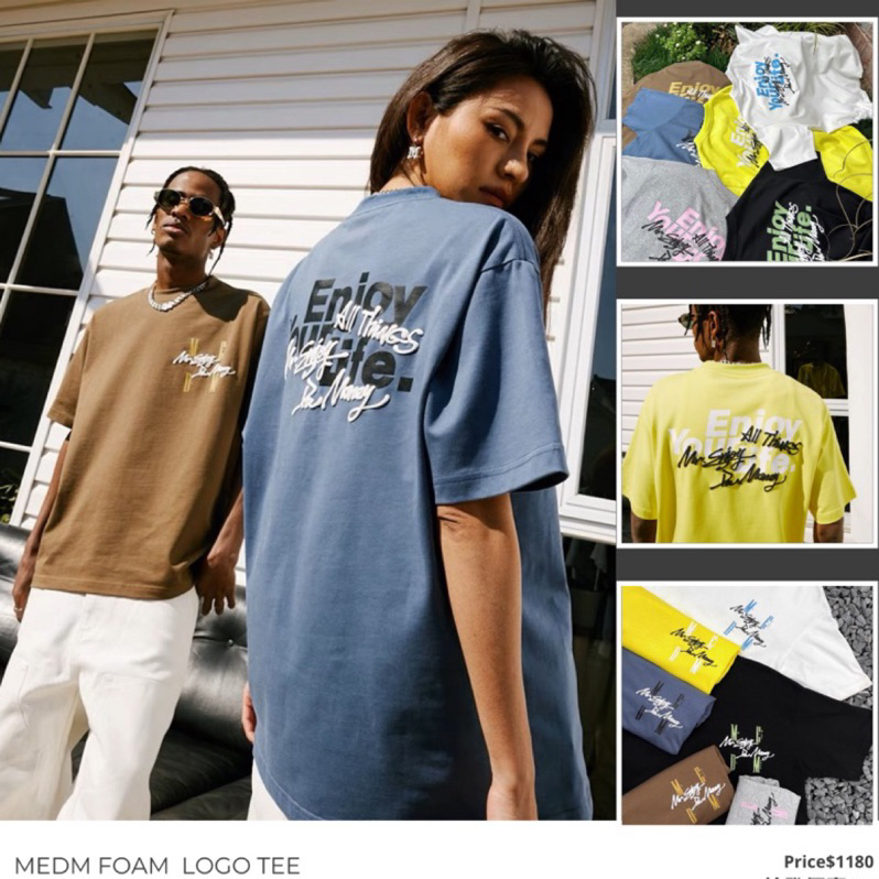 【Conception Select】MEDM 基礎 6色 立體發泡 標語 美式重磅純棉 落肩寬鬆 短䄂 T恤 | 蝦皮購物