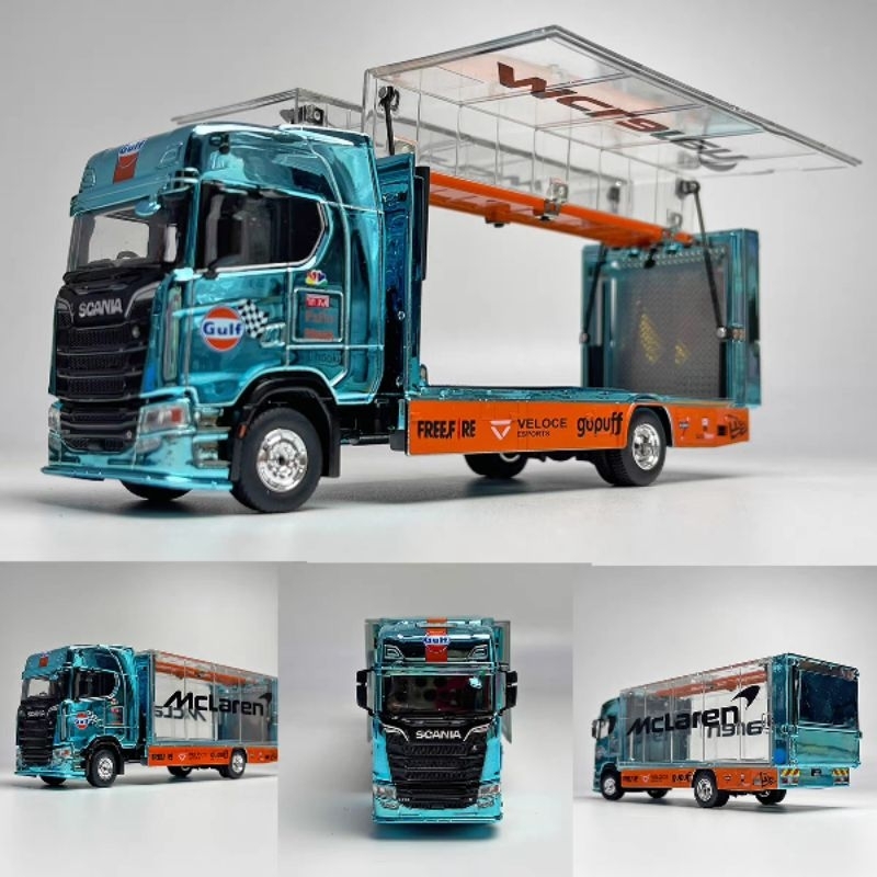 1/64 GCD SCANIA S730 雙層全封閉櫃式 三菱 fuso 雙層拖車 拖拉庫 SPOON 全可動機構 | 蝦皮購物