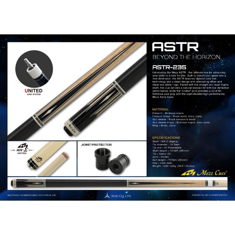 【國華撞球】 日本*MEZZ ASTR-235*撞球桿 撞球桌 撞球桿 撞球用品專賣店 | 蝦皮購物