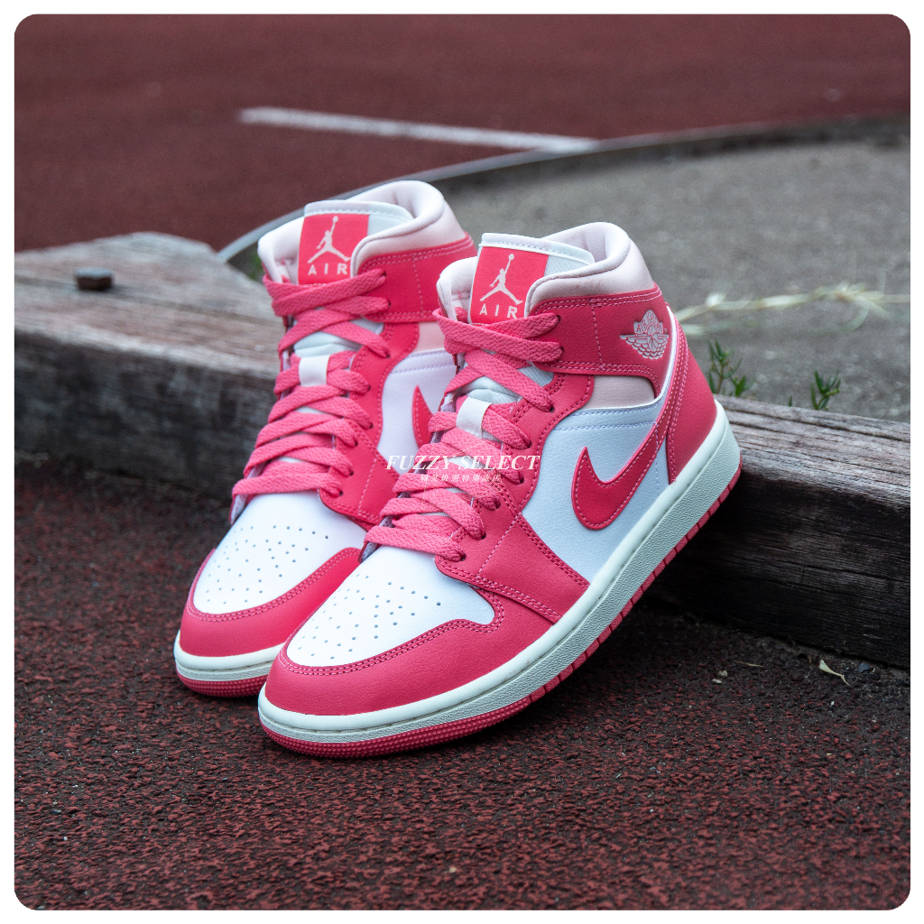 【逢甲 FUZZY】W Air Jordan 1 Mid Strawberries 草莓奶油 粉 BQ6472-186 | 蝦皮購物
