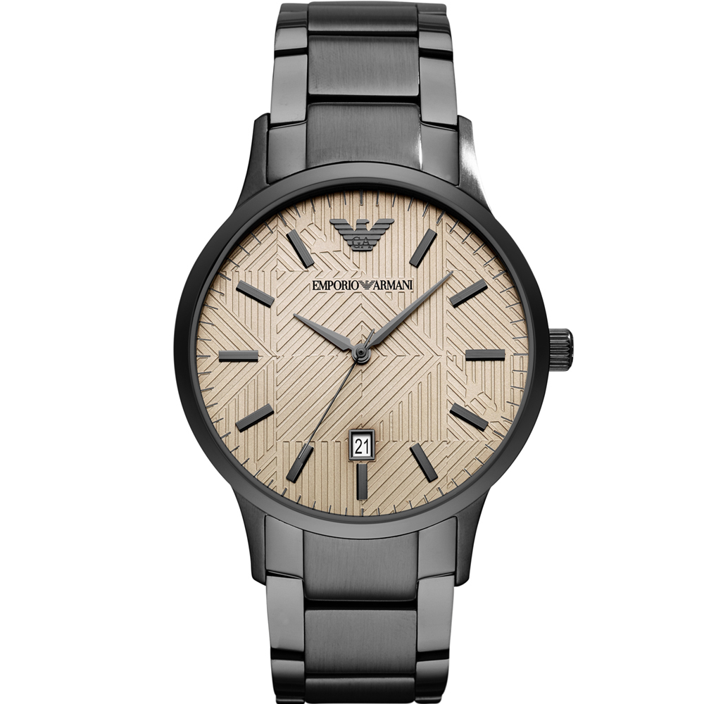 【EMPORIO ARMANI】Dress經典鷹底壓紋時尚腕錶 AR11120 43mm 現代鐘錶 | 蝦皮購物