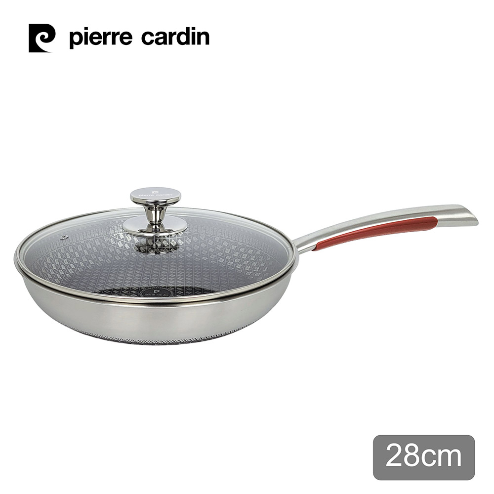 單柄316不鏽鋼福壽蜂巢平底鍋PCJR-014【pierre cardin皮爾卡登】 316不鏽鋼鍋 28CM | 蝦皮購物