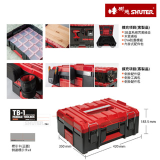 樹德 SHUTER 職人旗艦重載工具箱 TB-1 TB-2D 含內盒 雙抽屜 手提工具箱 零件盒 五金盒 | 蝦皮購物