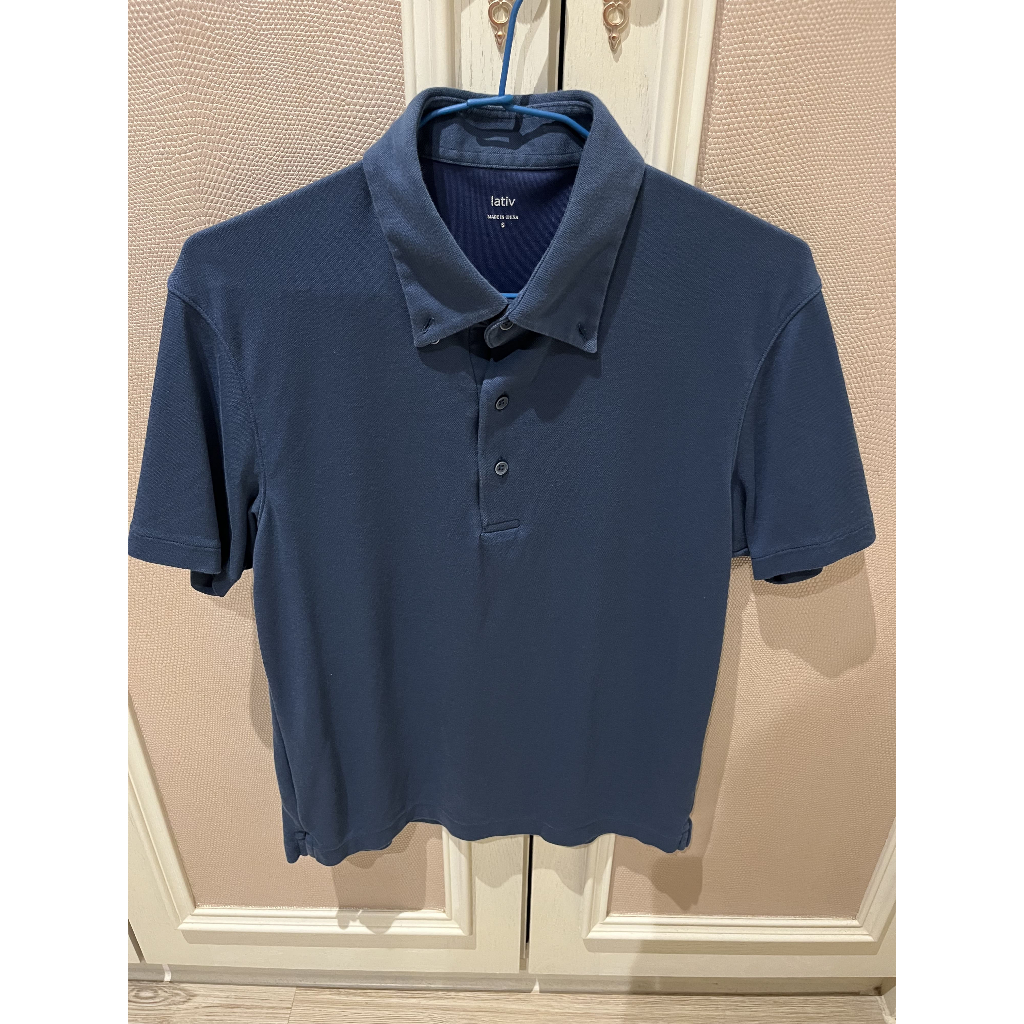 (台灣原廠公司貨) Lativ 涼感網眼polo衫-男 (深灰藍 -S號) | 蝦皮購物