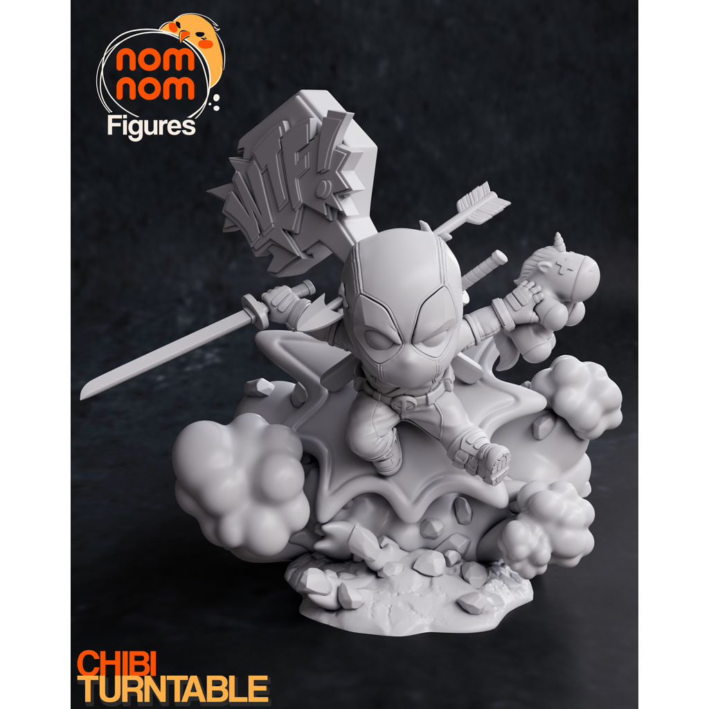 Tazo工坊[NOM] Q版死侍Chibi Deadpool - Deadpool 3D列印模型NOM | 蝦皮購物