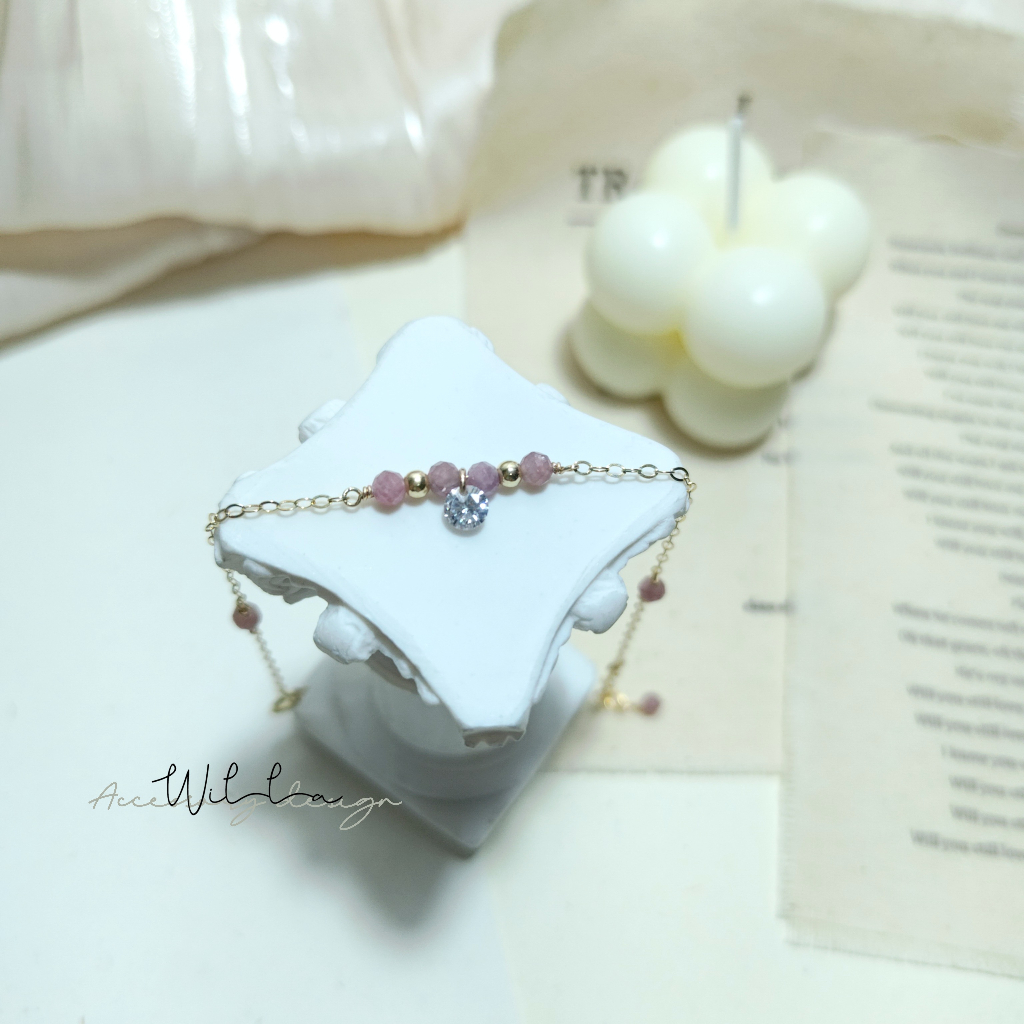 ≡Willa’s hand made shop≡梅花碧璽 美國14KGF 設計手鍊 水晶手鍊 輕珠寶 八心八箭鋯石 | 蝦皮購物